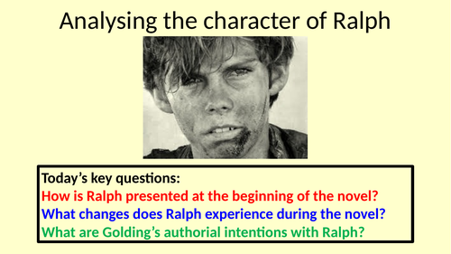 Ralph Lesson aiming for grade 9 Lord of the Flies | Teaching Resources