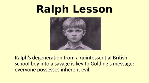 Ralph Lesson aiming for grade 9 Lord of the Flies | Teaching Resources