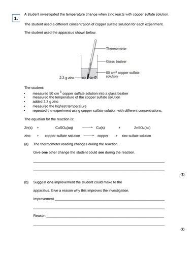 AQA GCSE Chemistry (9-1) - C7.1 Exothermic and endothermic reactions ...