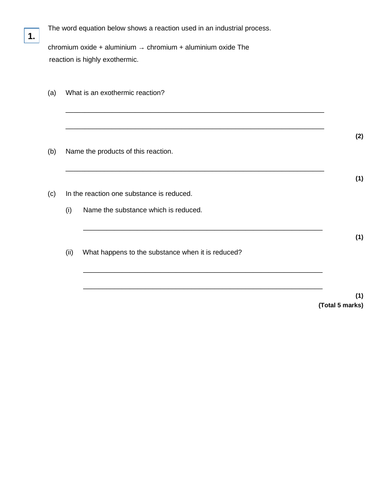 AQA GCSE Chemistry (9-1) - C7.1 Exothermic and endothermic reactions ...