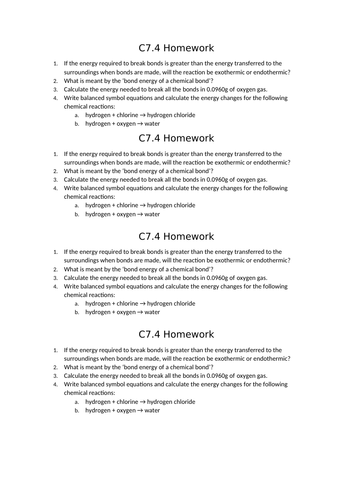 AQA GCSE Chemistry (9-1) - C7.4 Bond energy calculations FULL LESSON ...