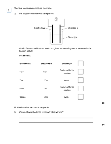 AQA GCSE Chemistry (9-1) - C7.5 Chemical cells and batteries FULL ...