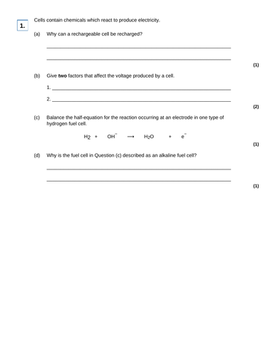 AQA GCSE Chemistry (9-1) - C7.6 Fuel cells FULL LESSON | Teaching Resources