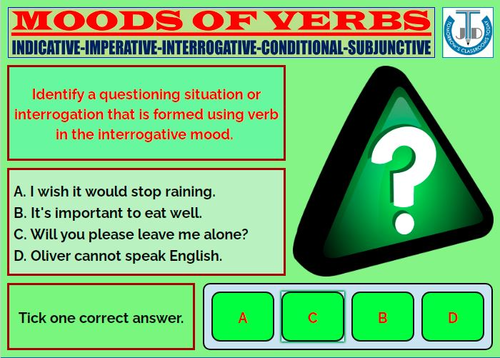 MOODS OF VERBS: 49 BOOM CARDS | Teaching Resources