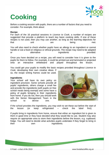 Cooking - Cooking Guide | Teaching Resources