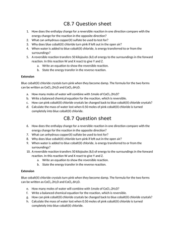 AQA GCSE Chemistry (9-1) - C8.7 Energy and reversible reactions FULL ...