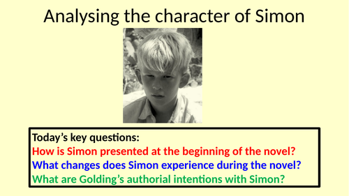 Simon Lord of the Flies Lesson | Teaching Resources