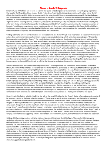 Lord of the Flies 5 lessons on the 5 main characters | Teaching Resources