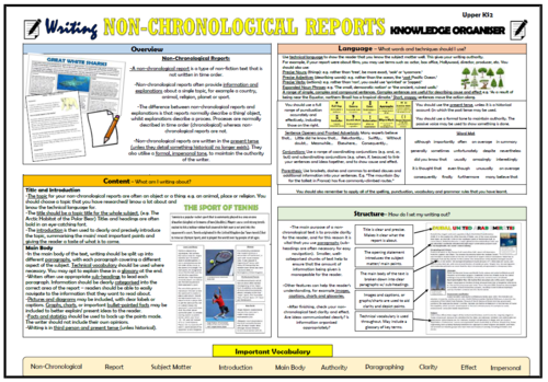 Writing Non-Chronological Reports - Upper KS2 Knowledge Organiser ...