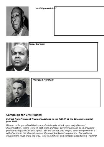 AQA 2Q Truman & Civil Rights - (Series of 6 Lessons) The American Dream ...