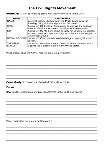 AQA 2Q Eisenhower & Civil Rights - (Series of 6 Lessons) The American ...