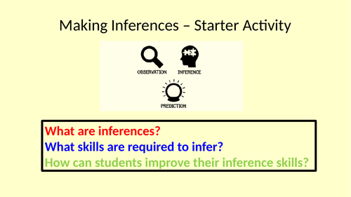 Inferences starter | Teaching Resources