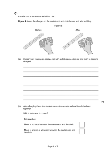AQA GCSE Physics (9-1) - P4.1 Electrical charges and fields FULL LESSON ...