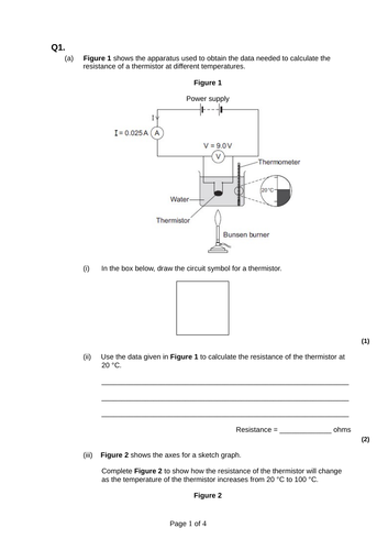 AQA GCSE Physics (9-1) - P4.4 Component Characteristics + Required ...
