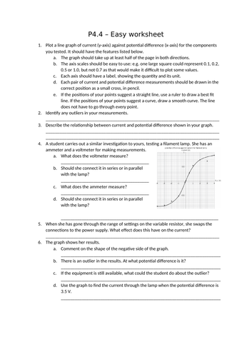 AQA GCSE Physics (9-1) - P4.4 Component Characteristics + Required ...