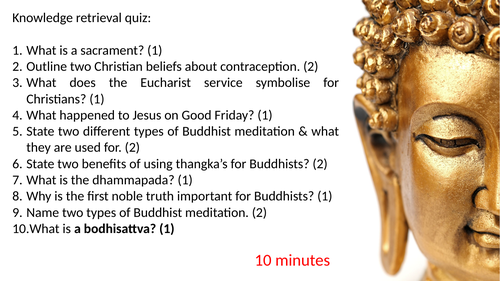 Living the Buddhist Life (2016 Spec) | Teaching Resources