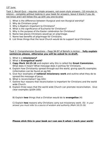 Living the Christian Life (Edexcel 2016 Unit) | Teaching Resources