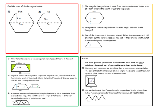 Area of a Trapezium Worksheet | Teaching Resources