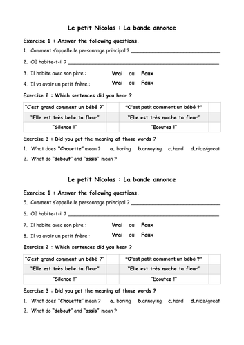 Le Petit Nicolas - Study Pack | Teaching Resources