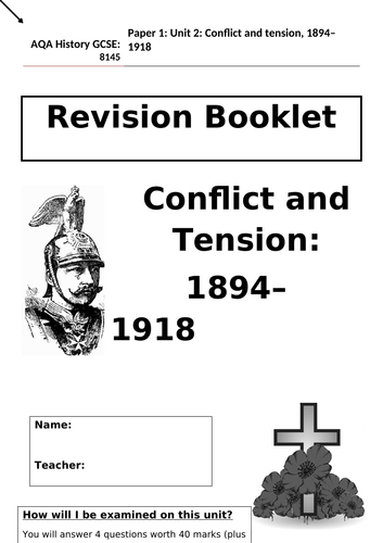 AQA Conflict and Tension: First World War 1894-1918 - Revision 35 Page ...