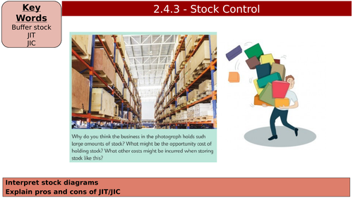 A Level Business: 2.4.3 Stock Control | Teaching Resources