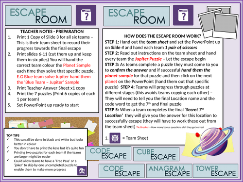 Primary KS2 Space Escape Room | Teaching Resources