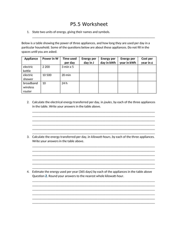AQA GCSE Physics (9-1) - P5.5 Appliances and efficiency FULL LESSON ...
