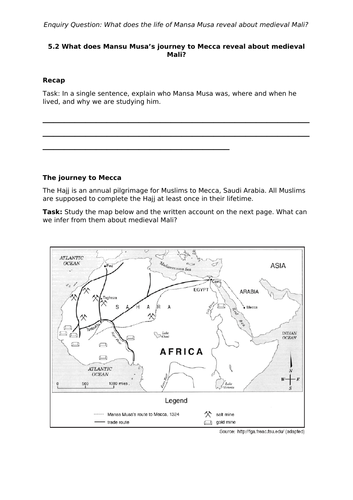 Mansa Musa - lesson 2 of 3 | Teaching Resources