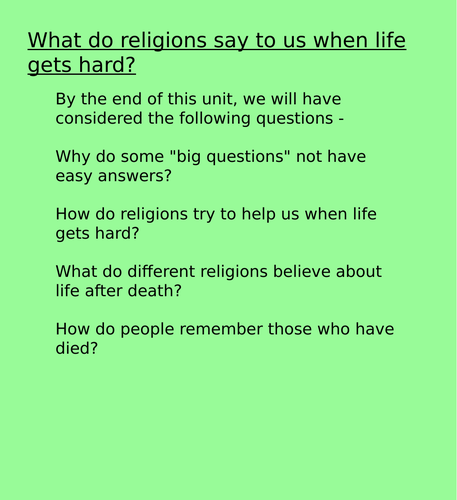 RE SMART and PPT seven lessons plus resources What do religions say to ...