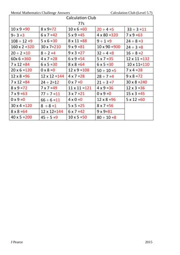 Mental Maths Challenge Upper KS2 Including answer sheets | Teaching ...