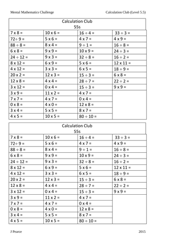 Mental Maths Challenge Upper KS2 Including answer sheets | Teaching ...