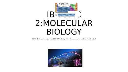 IB Molecular Biology topic 2 | Teaching Resources