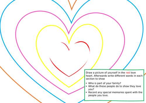 PSHE lesson love heart worksheet | Teaching Resources