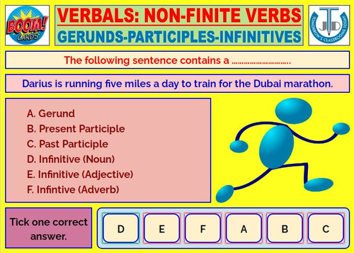 VERBALS - GERUNDS, PARTICIPLES, INFINITIVES: 48 BOOM CARDS | Teaching ...