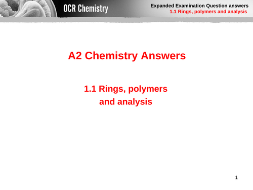 OCR A2 Chemistry A F324 Rings, Polymers & Analysis | Teaching Resources