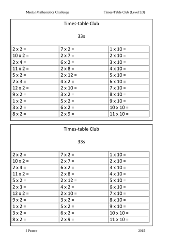 Mental Maths Challenge Lower KS2 Including Answer Sheets | Teaching ...