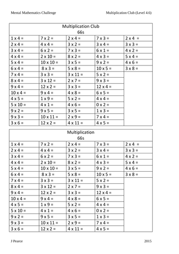 Mental Maths Challenge Lower KS2 Including Answer Sheets | Teaching ...