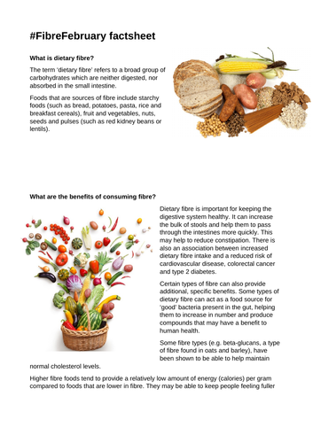 Fibre pack - Fibre factsheet | Teaching Resources