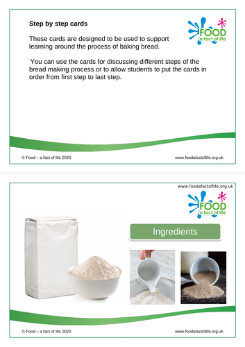 Baking bread steps cards | Teaching Resources