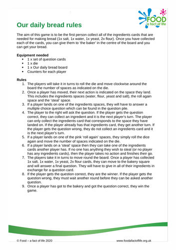 Our daily bread game | Teaching Resources