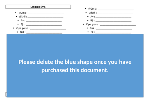 Langage SMS (texto) - Worksheet | Teaching Resources