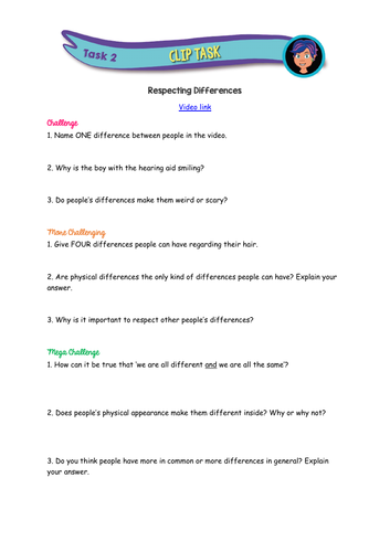 Respecting Differences | Teaching Resources