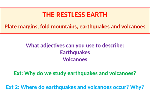 KS3 Natural Hazards / Tectonics / Restless Earth - Full Unit with All ...
