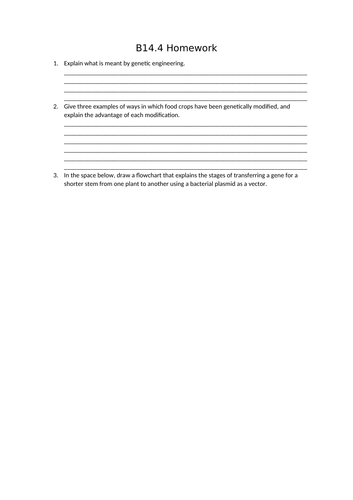 AQA GCSE Biology (9-1) B14.4 Genetic engineering - FULL LESSON ...