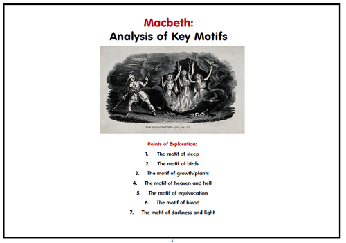 Macbeth - Key Motifs - Stretch and Challenge Booklet | Teaching Resources