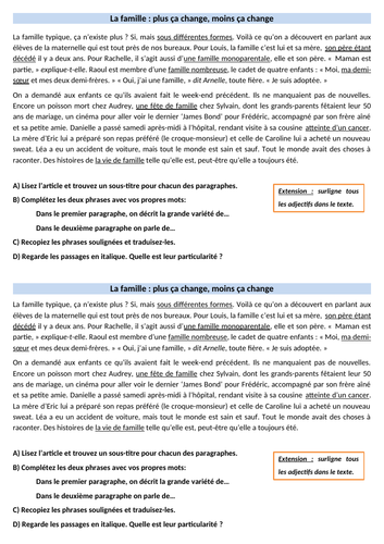 La famille et le mariage en France | Teaching Resources