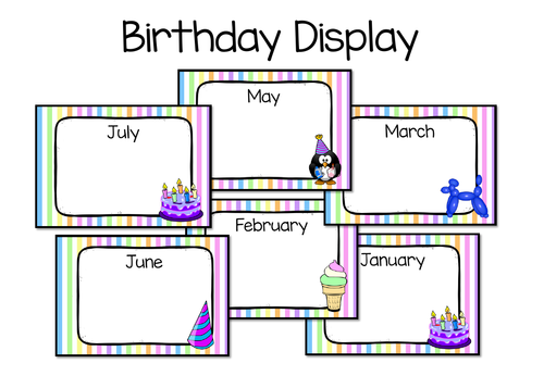 Class Birthday Display Chart | Teaching Resources