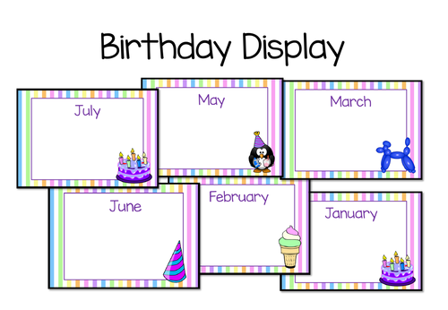 Class Birthday Display Chart | Teaching Resources