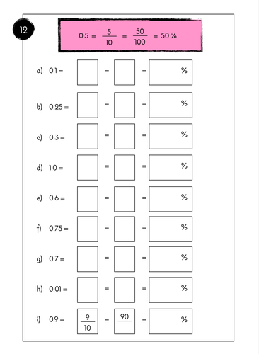 Percentage Practice Questions, With Answers (Age 9-12) | Teaching Resources