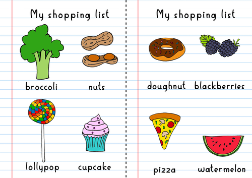 Healthy Eating FOOD | SHOPPING game (7 Activities) 3 Lessons | Teaching ...